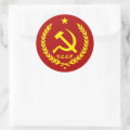 CCCP Communist Hammer and Sickle Badge Classic Round Sticker | Zazzle