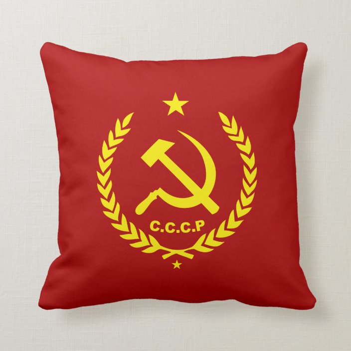 CCCP Communist Hammer and Sickle Badge Throw Pillow | Zazzle.com