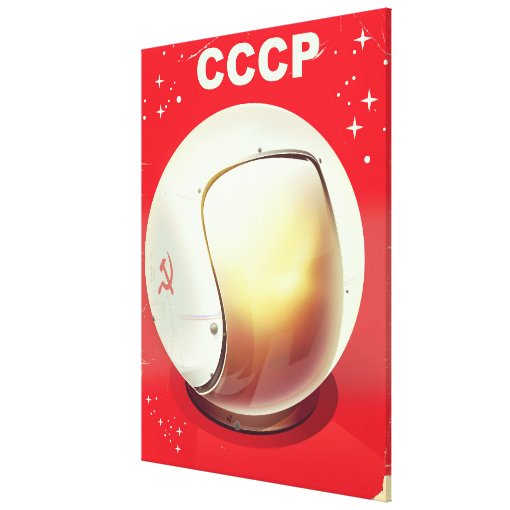 CCCP vintage red Soviet Space poster Canvas Print | Zazzle
