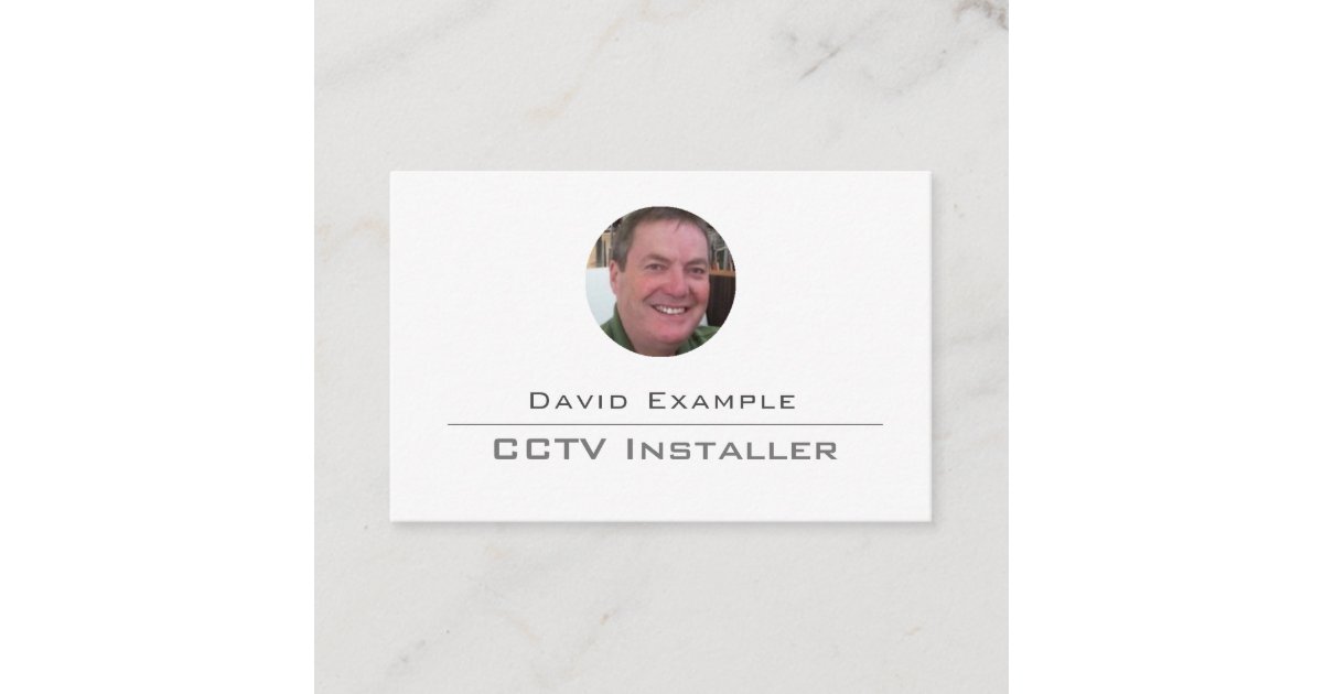CCTV Installer with Photo of Holder Business Card | Zazzle