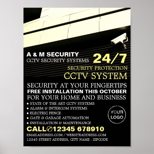 CCTV Mounted Camera, CCTV Security Advertising Poster | Zazzle