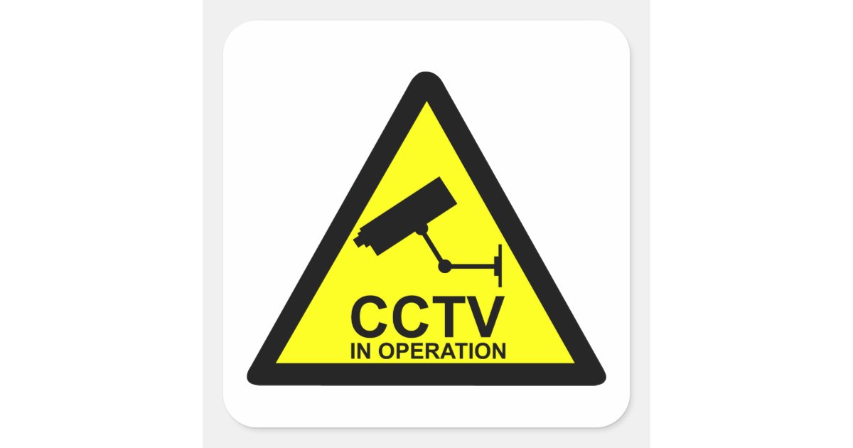 CCTV Notice Square Sticker | Zazzle
