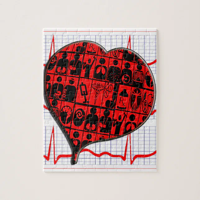 CCU HEART EKG MEDICAL SPECIALTIES JIGSAW PUZZLE | Zazzle