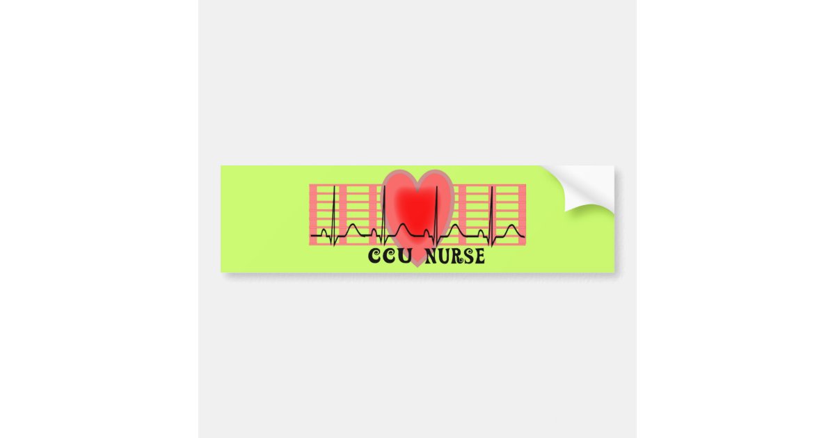 CCU Nurse Gift Ekg paper and Heart Design Bumper Sticker | Zazzle