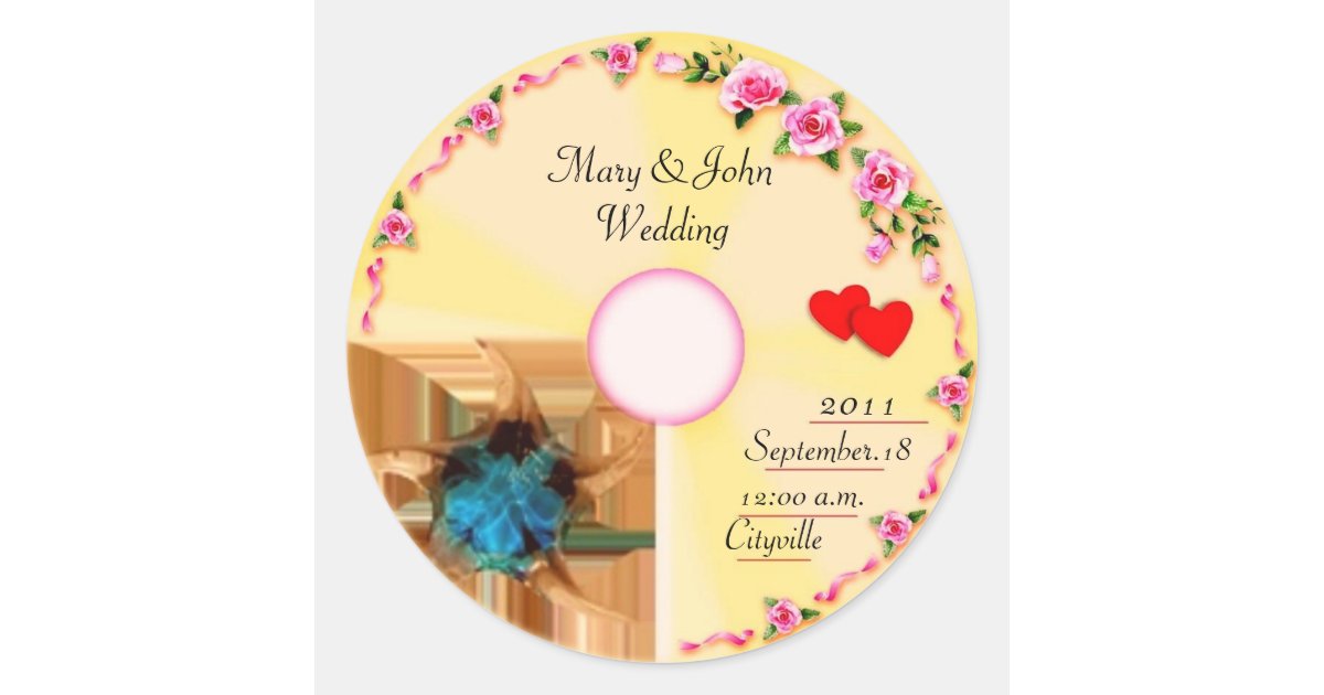 CD Label Wedding Favor Tag | Zazzle