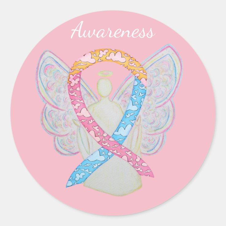 CDH Awareness Ribbon Cherub Angel Decal Stickers | Zazzle