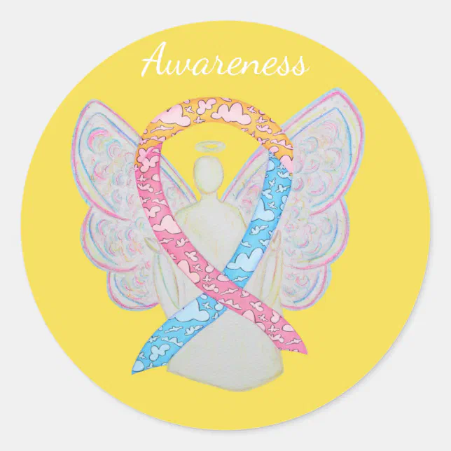 CDH Awareness Ribbon Cherub Angel Decal Stickers | Zazzle