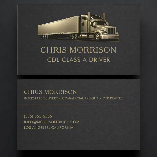 CDL Class A Driver Professional Business Card | Zazzle