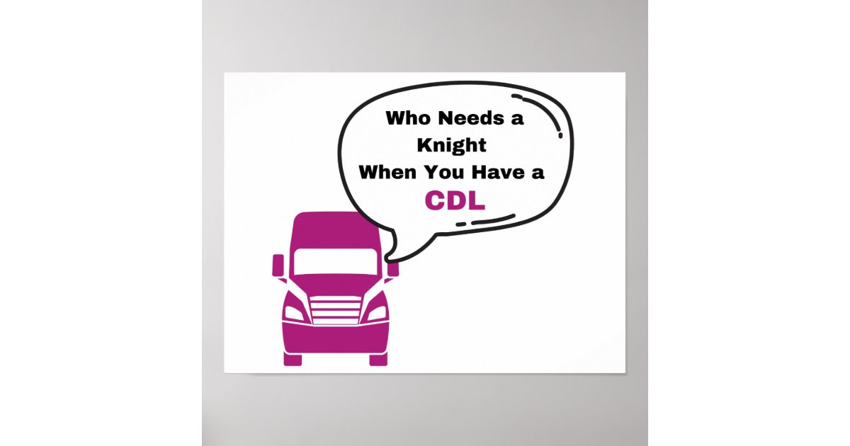 CDL Female Truck Driver Print | Zazzle