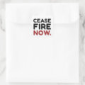 Cease Fire Now, Black and Red Square Sticker | Zazzle