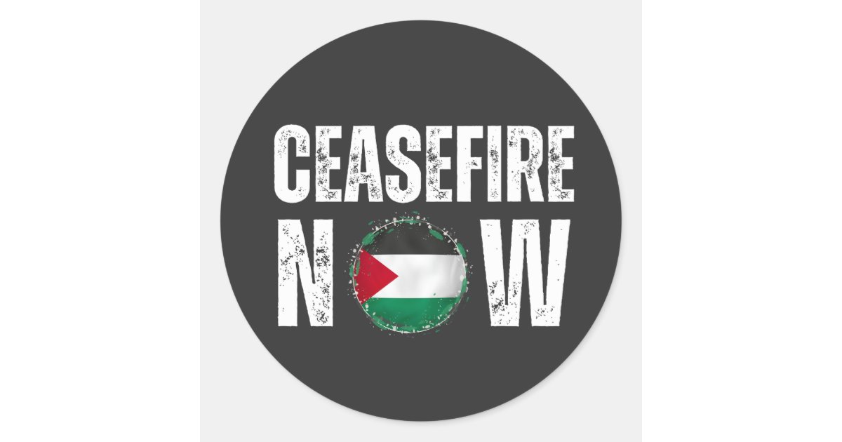 CEASEFIRE NOW CLASSIC ROUND STICKER | Zazzle