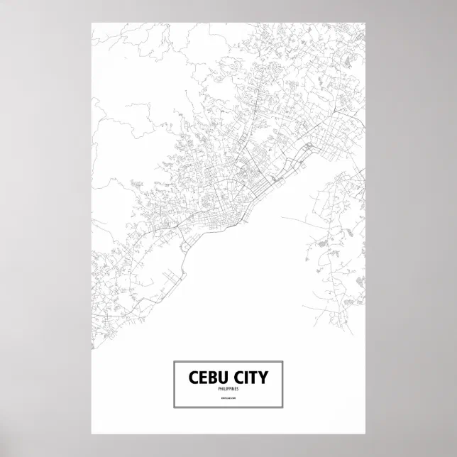 Cebu City, Philippines (black on white) Poster | Zazzle