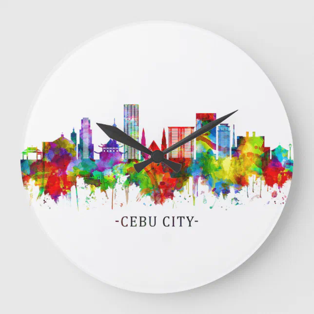 Cebu City Philippines Skyline Large Clock | Zazzle