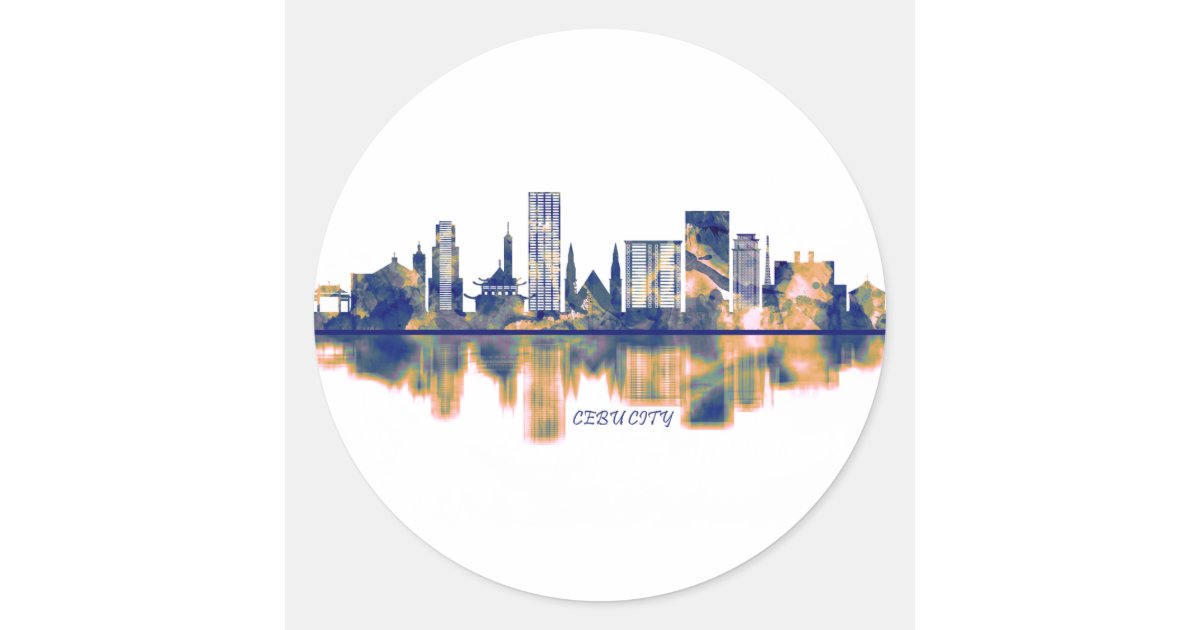 Cebu City Skyline Classic Round Sticker | Zazzle