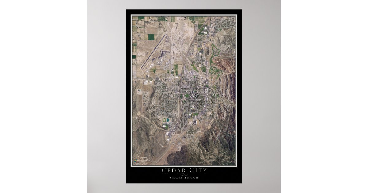 Cedar City Utah Satellite Poster Map | Zazzle