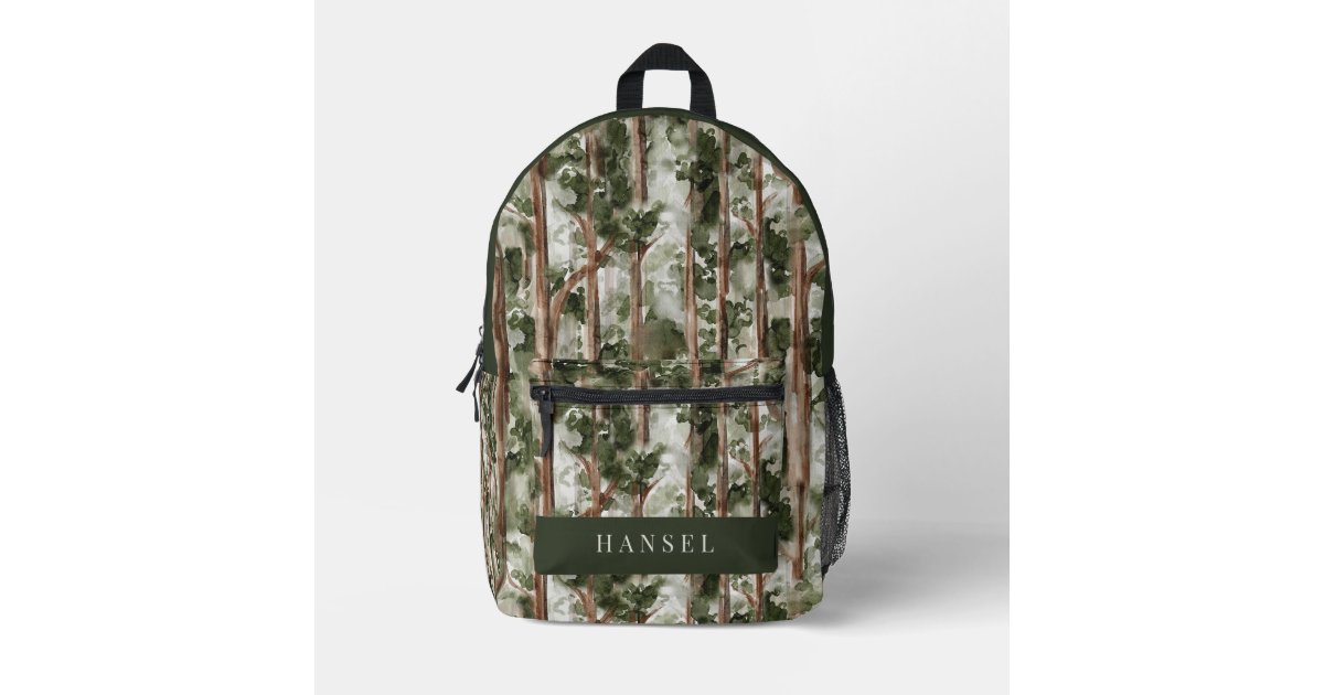 Cedar Forest Woods Watercolor Printed Backpack | Zazzle