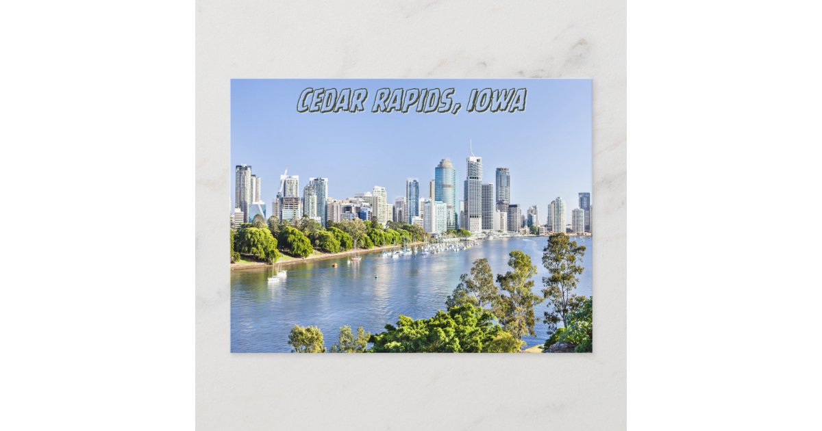 Cedar rapids iowa river bridge travel postcard | Zazzle