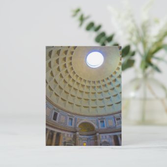 Ceiling of the Pantheon in Rome, Italy. Postcard | Zazzle