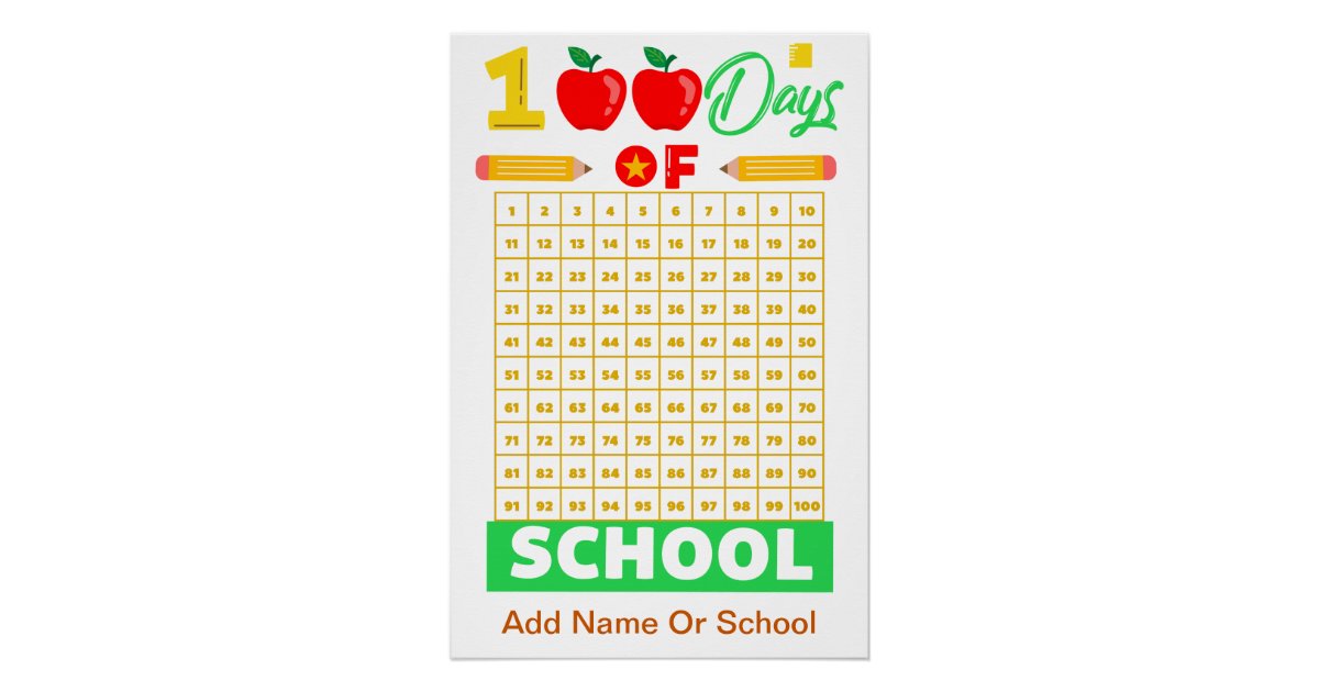 Celebrate 100 Days of School with a Fun Counting Poster | Zazzle