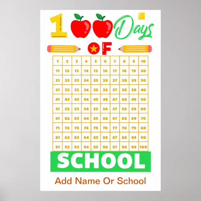 Celebrate 100 Days of School with a Fun Counting Poster | Zazzle
