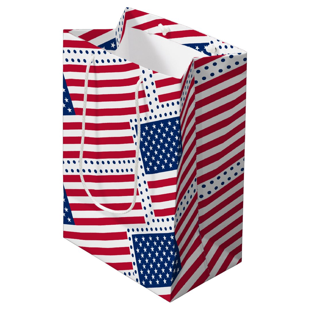 Celebrate American US Flag Medium Gift Bag | Zazzle