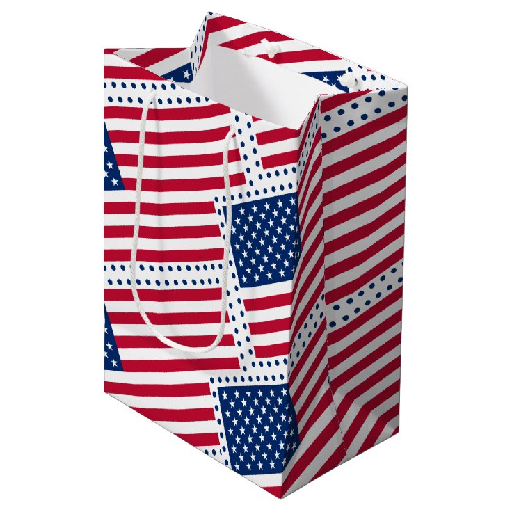 Celebrate American US Flag Medium Gift Bag | Zazzle