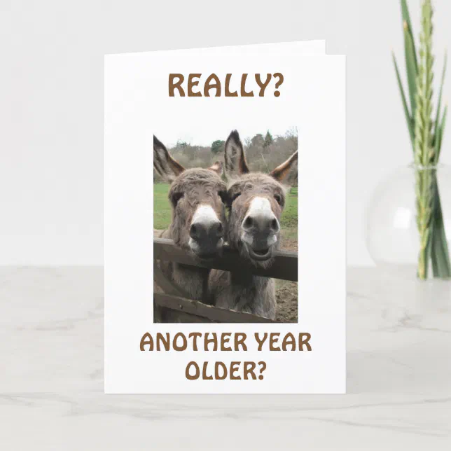 CELEBRATE BIRTHDAY TO GET ATTENTION ASKS MULES? CARD | Zazzle
