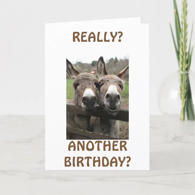 CELEBRATE BIRTHDAY TO GET ATTENTION ASKS MULES? CARD | Zazzle