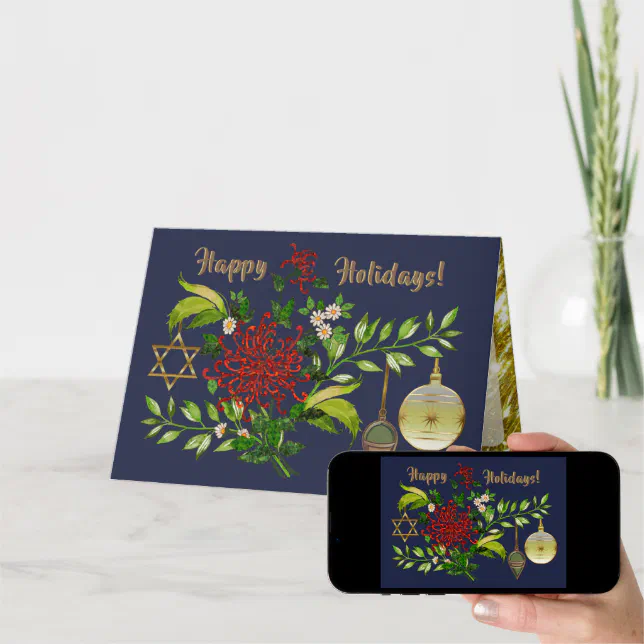 Celebrate Christmas and Hanukkah Personalized Holiday Card | Zazzle