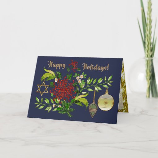 Celebrate Christmas and Hanukkah Personalized Holiday Card | Zazzle