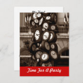 Celebrate Clocks Clock Time For A Party Invitation | Zazzle