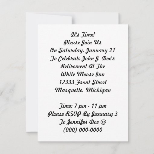 Celebrate Clocks Clock Time For A Party Invitation | Zazzle