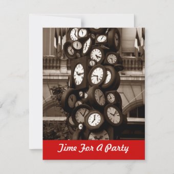 Celebrate Clocks Clock Time For A Party Invitation | Zazzle