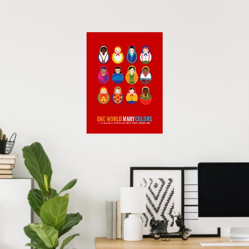 Celebrate Culture & Diversity One World Many Color Poster | Zazzle