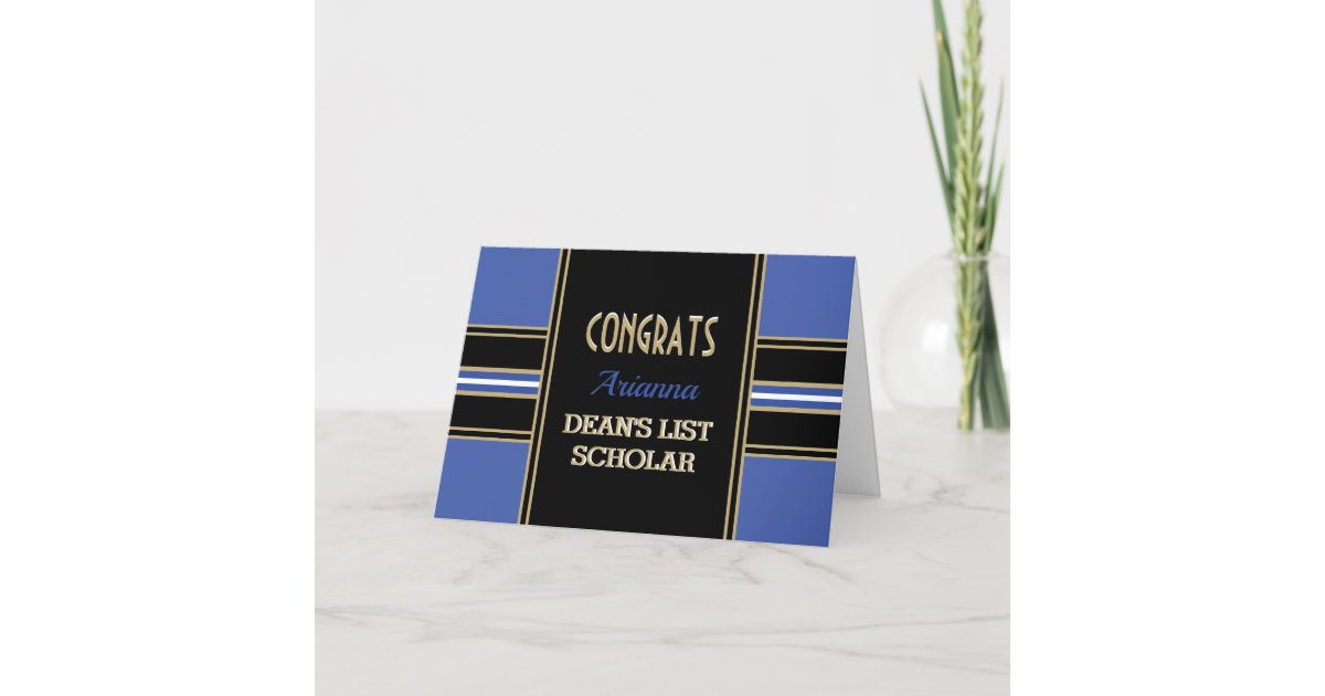 Celebrate! DEAN'S LIST Scholar congrats card | Zazzle