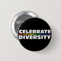 Celebrate Diversity Black Button | Zazzle