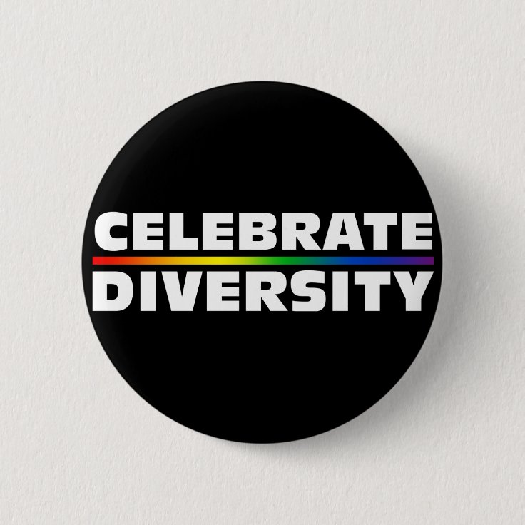 Celebrate Diversity Black Button | Zazzle