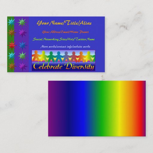 Celebrate Diversity Business Card | Zazzle