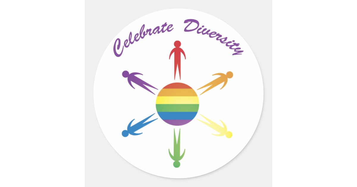 Celebrate Diversity Circle Stickers | Zazzle