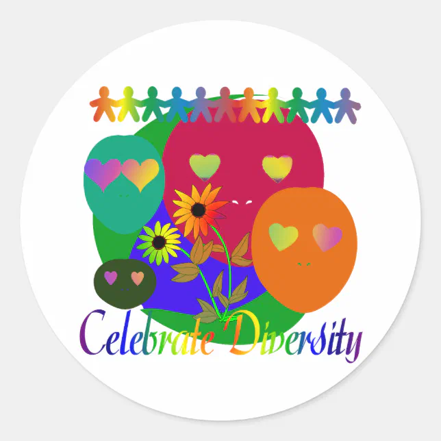 Celebrate Diversity Classic Round Sticker | Zazzle