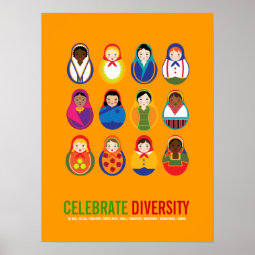 Celebrate Diversity Multicultural Day Poster | Zazzle