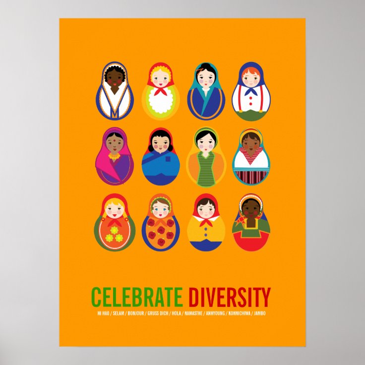 Celebrate Diversity Multicultural Day Poster | Zazzle