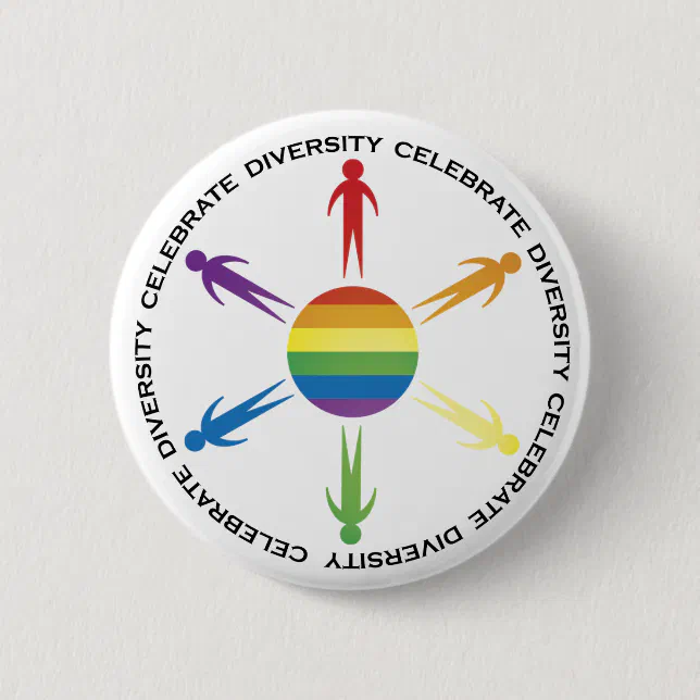 Celebrate Diversity Pinback Button | Zazzle