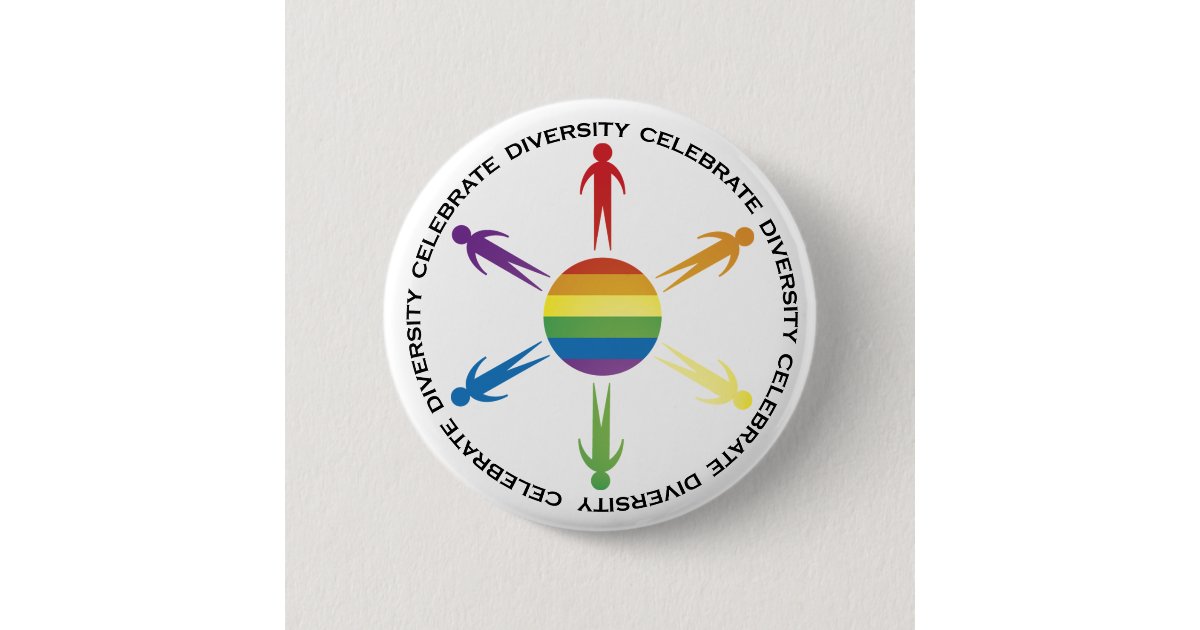 Celebrate Diversity Pinback Button | Zazzle