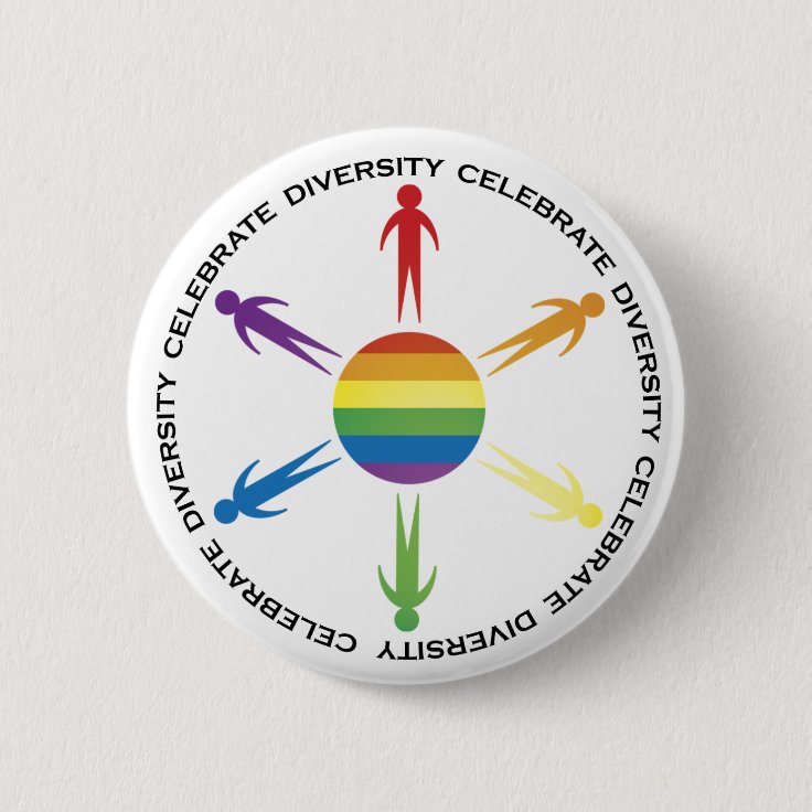 Celebrate Diversity Pinback Button | Zazzle