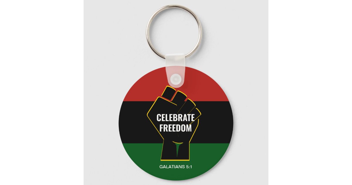 CELEBRATE FREEDOM Christian Juneteenth Keychain | Zazzle