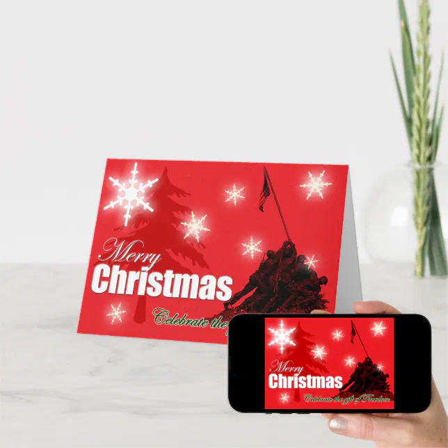 Celebrate Freedom Military Christmas Card | Zazzle