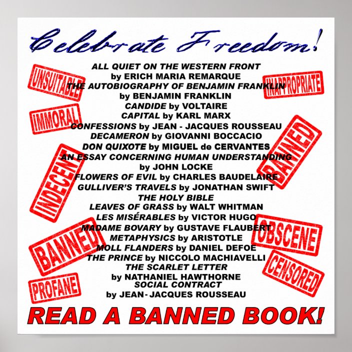 Celebrate Freedom! Read a BANNED Book! (stamp) Poster | Zazzle.com