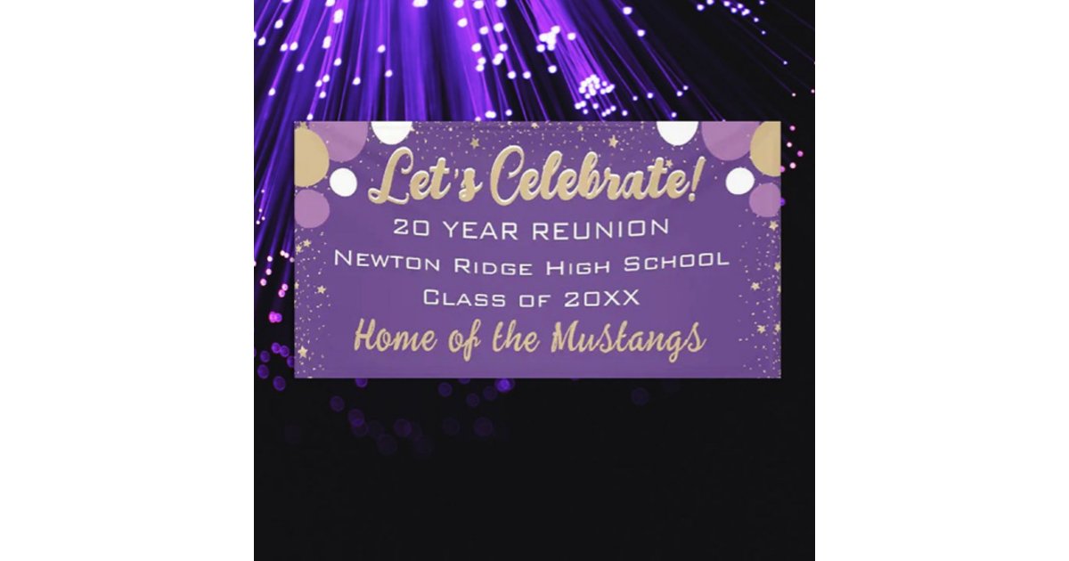 Celebrate! Fun Confetti Class Reunion banner | Zazzle