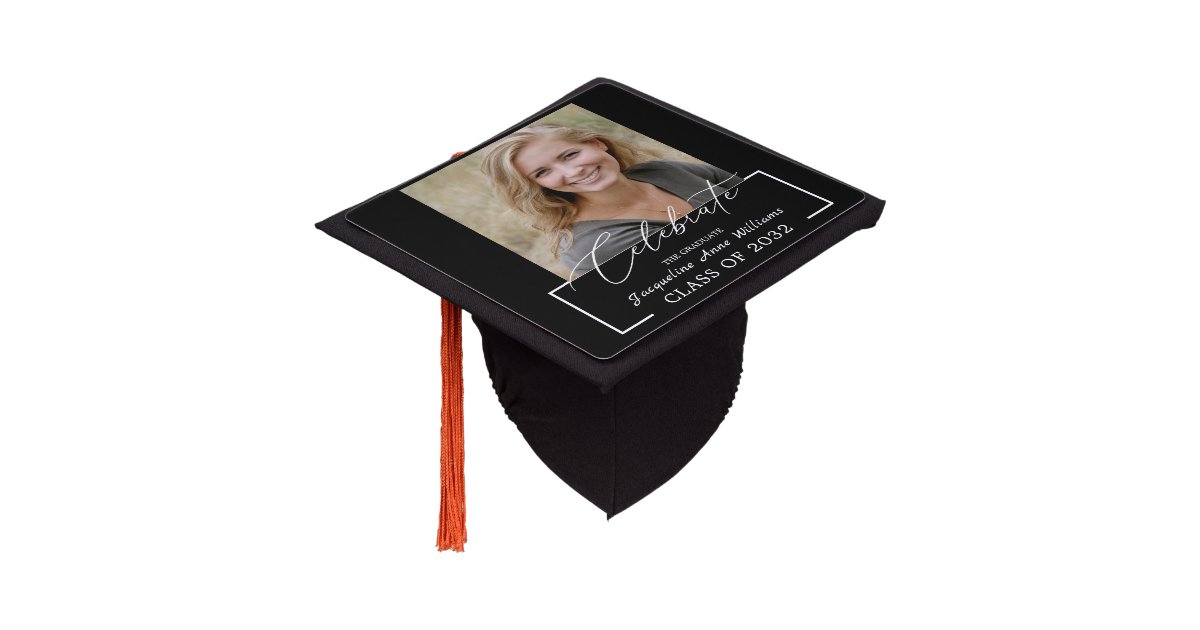 Celebrate Graduating Class of 2032 Add Photo Graduation Cap Topper | Zazzle